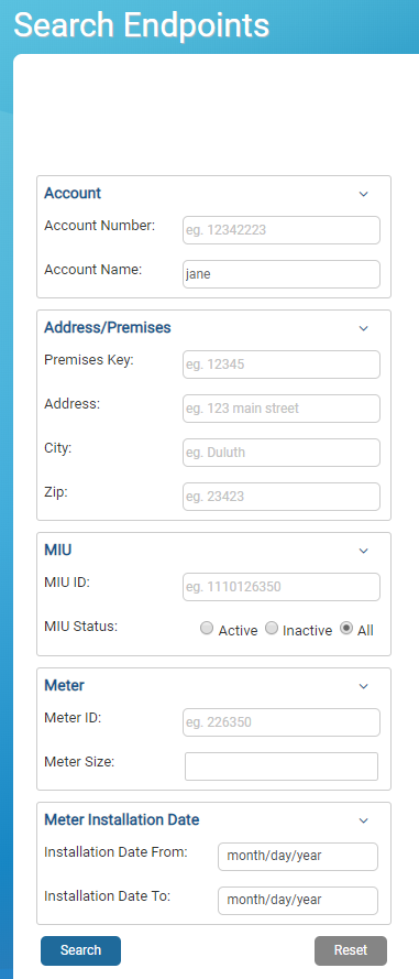 Search Endpoints - Advanced